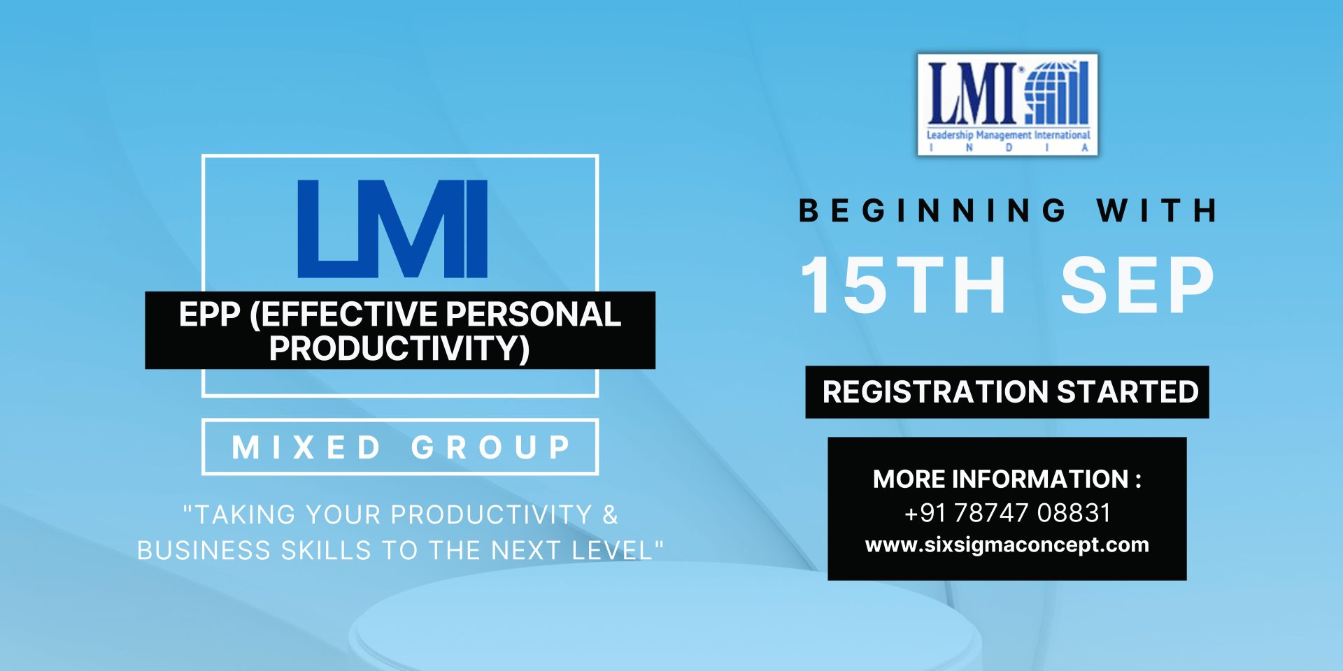 LMI EPP (Effective Personal Productivity) Paid Mixed Group - Six Sigma Concept